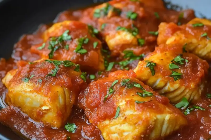 Cod Fish in Tomato Sauce Recipe - Easy Recipes Ideas