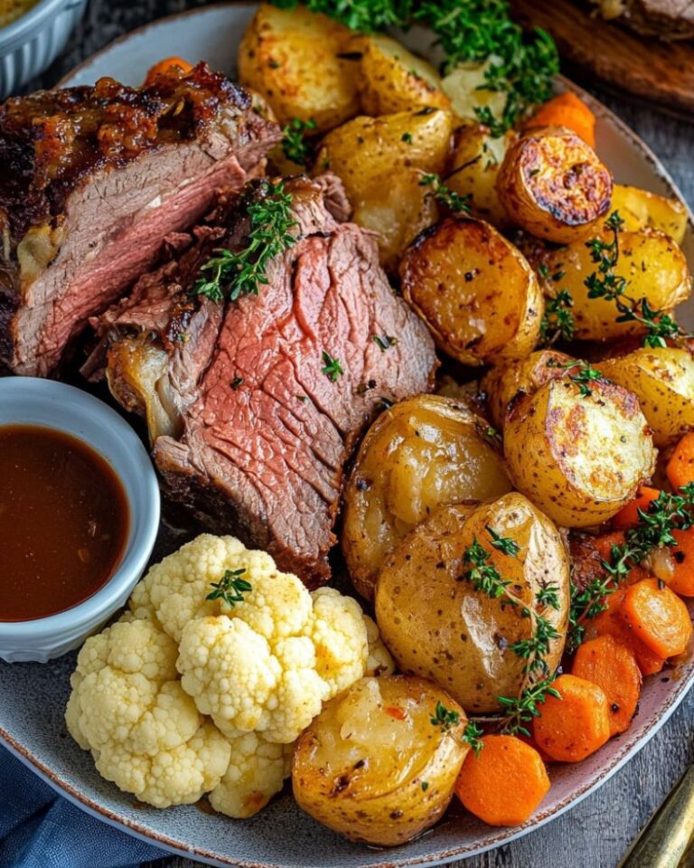 Roast Beef Dinner with Yorkshire Puddings, Roast Potatoes & All the ...