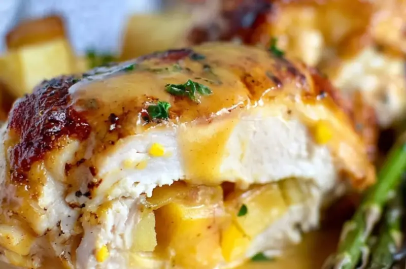 Apple-Cheddar Stuffed Chicken with Apple-Dijon Pan Sauce - Easy Recipes ...