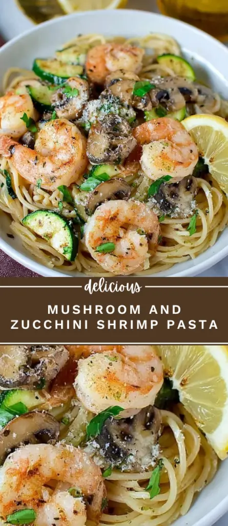 Mushroom and Zucchini Shrimp Pasta - Easy Recipes Ideas