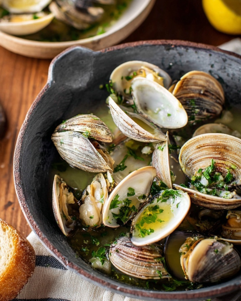 Steamed Clams with White Wine and Garlic - Easy Recipes Ideas