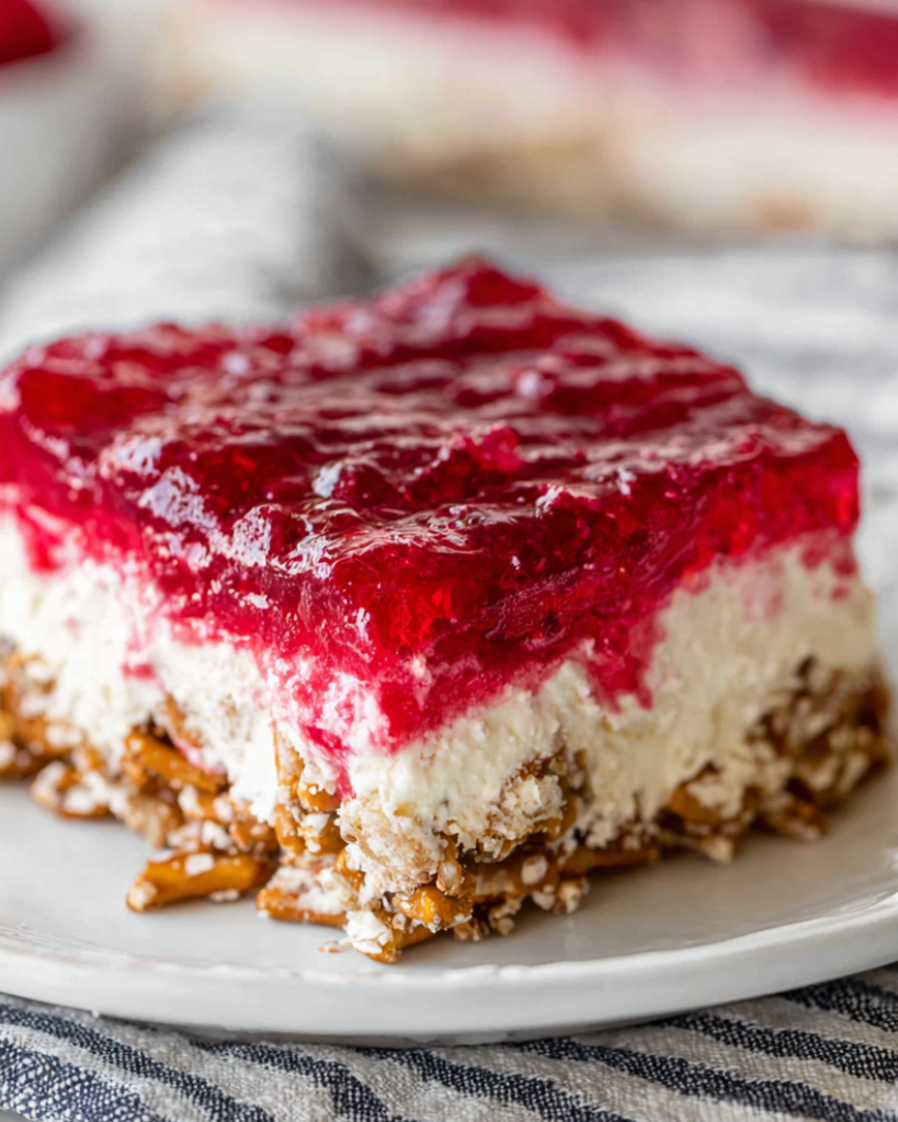 Raspberry Pretzel Salad - Easy Recipes Ideas